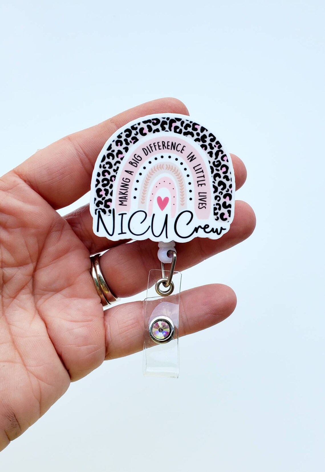 NICU Crew Badge Reel | Nicu Badge Reel | Retractable Nicu Rainbow Badge ...