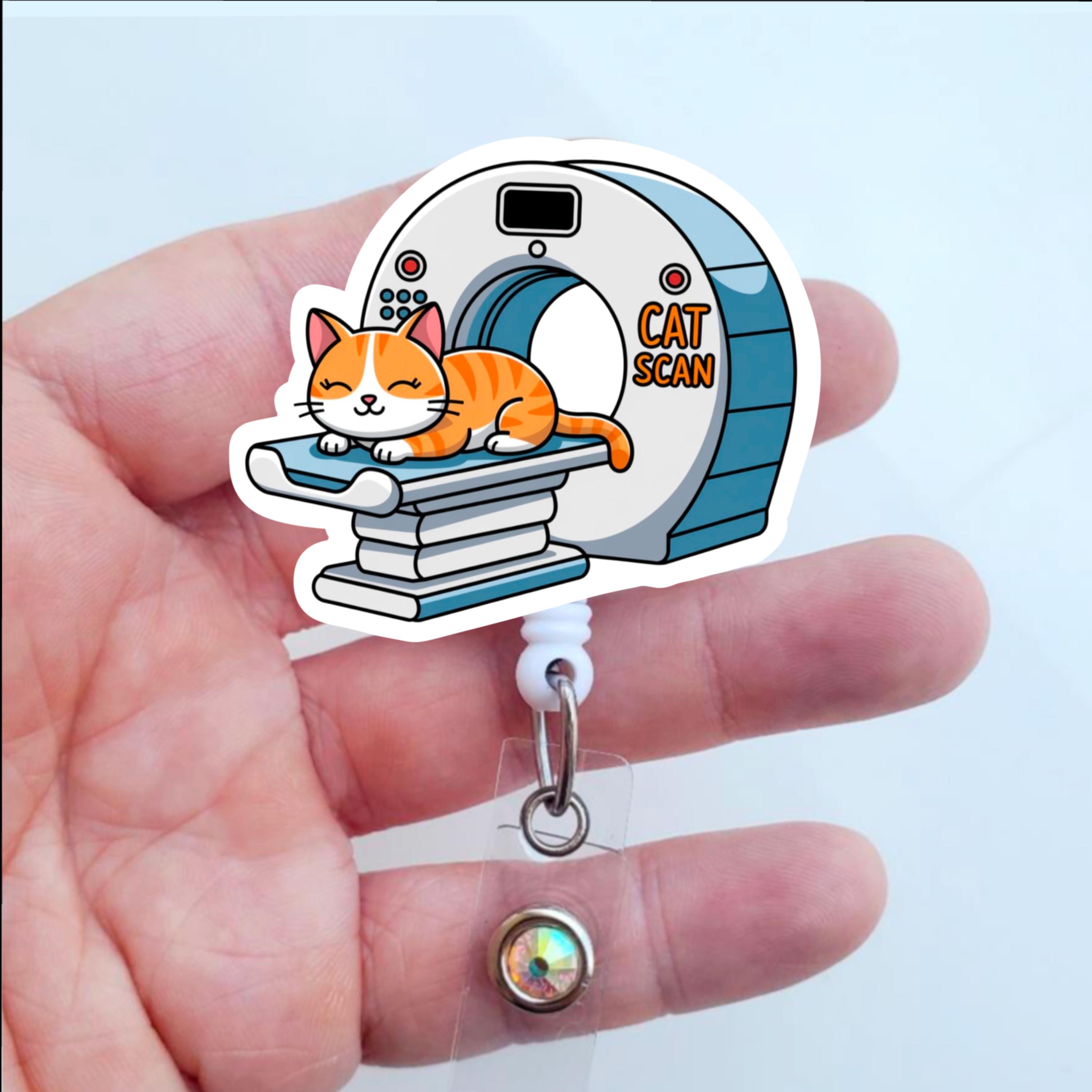 Funny Cat Scan Badge Reel | Radiology Tech Badge | CT Scan Badge | MRI ...