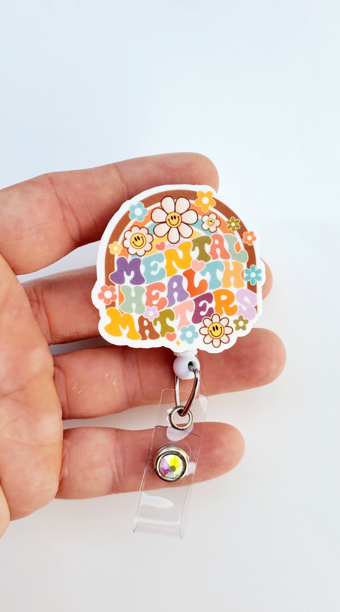 Mental Health Matters Badge Mental Health Badge Rainbow Badge Reel ...