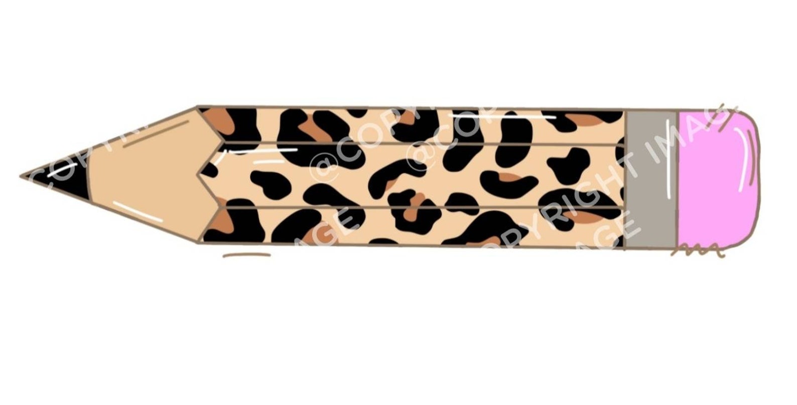 Pencil Png Cheetah Pencil Boho Pencil Clip Art Pencil | Etsy