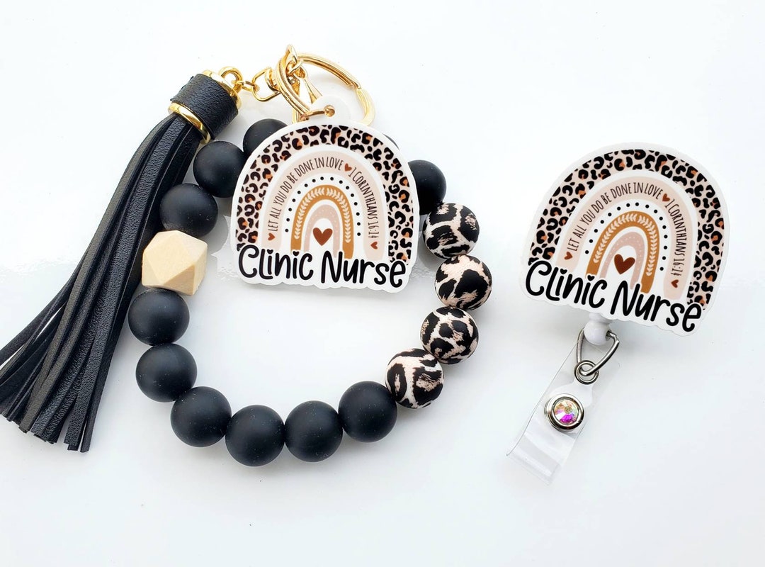 Clinic Nurse Gift Set | Clinic Nurse Badge Reel and Wristlet | Clinic ...