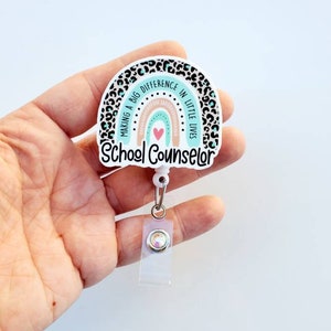 School Counselor Badge | School Counselor Badge Reel | Rainbow School ...