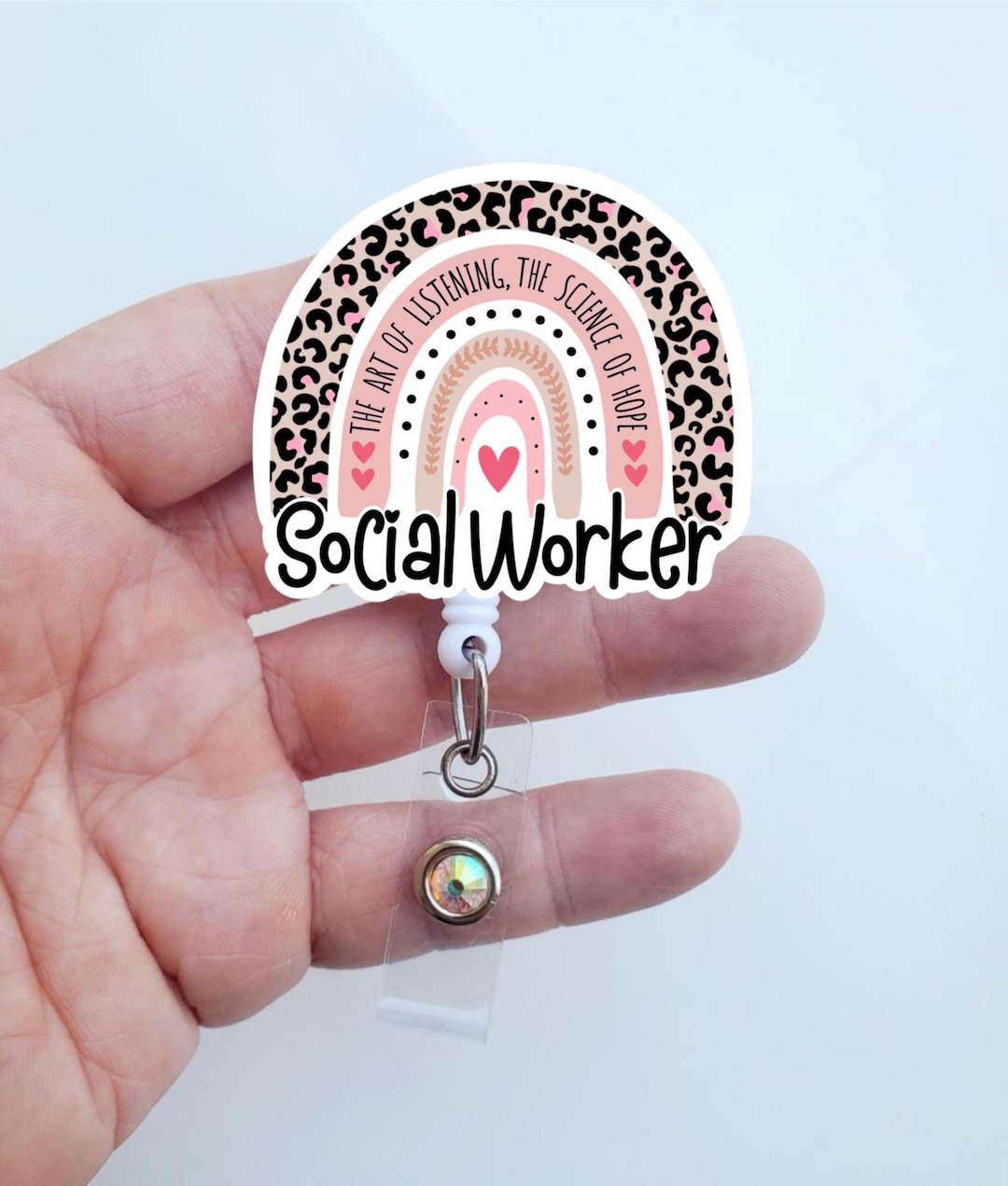 Social Worker Rainbow Badge Reel | SW Badge Reel | Social Worker Badge ...