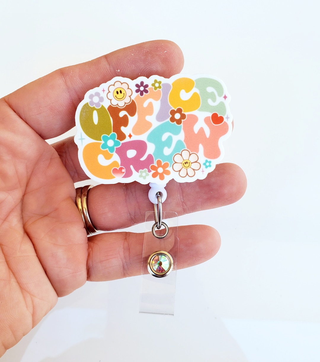 Office Crew Badge Reel | Admin Badge Reel | Retractable Office Staff ...