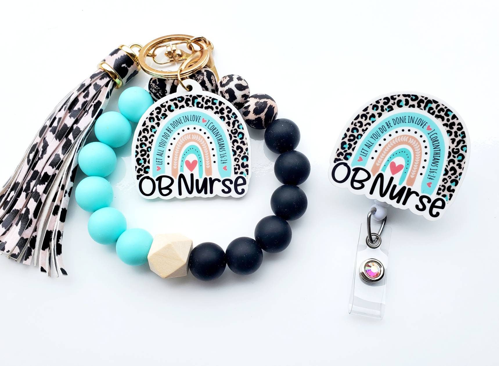 OB Gift Set OB Nurse Badge and Wristlet Cute OB Stuff - Etsy