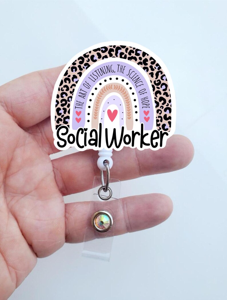 Social Worker Rainbow Badge Reel | SW Badge Reel | Social Worker Badge ...