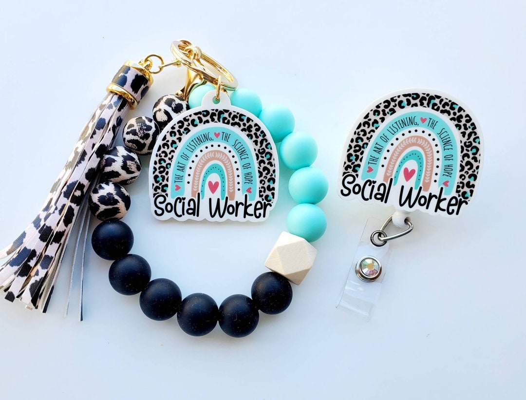 Social Worker Badge Reel | Social Worker Wristlet | Social Worker Gift ...