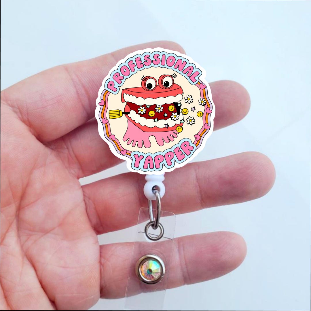 Professional Yapper Badge Reel | Funny Badge ID Holder | Badge Pull ...