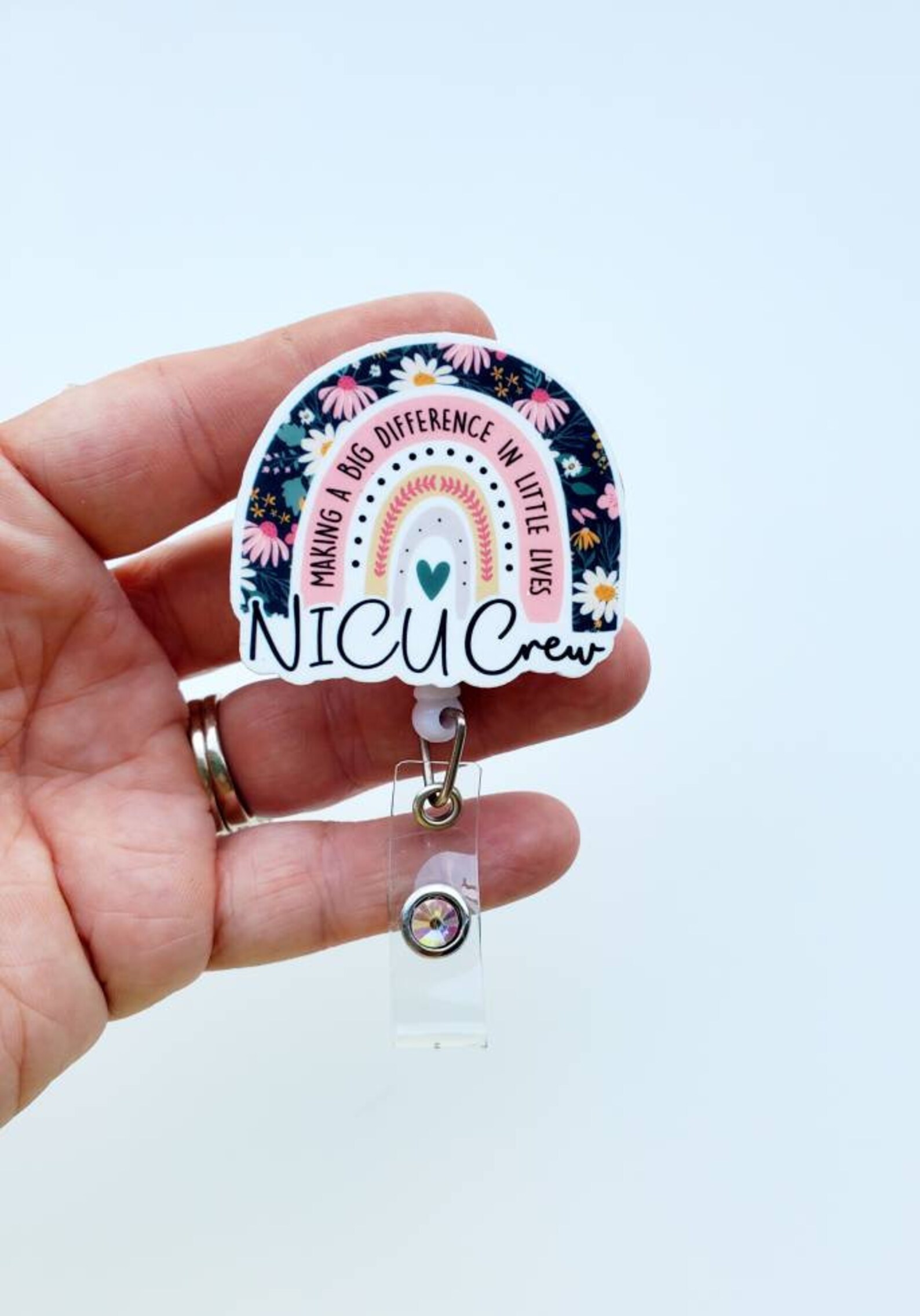 NICU Crew Badge Reel | Nicu Badge Reel | Retractable Nicu Rainbow Badge ...