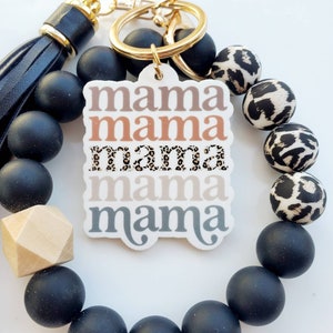 Mama Keychain | Mama Wrist Keychain Holder | Mama Gift | Mama Leopard ...