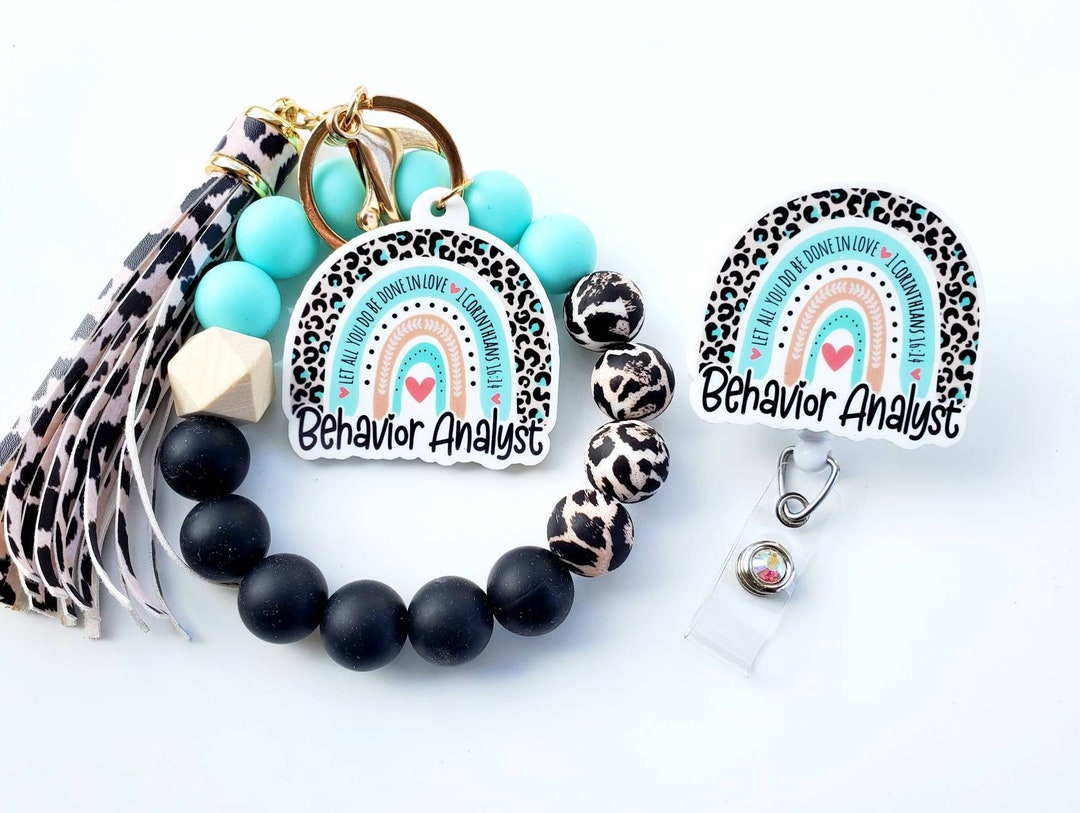 Behavior Analyst Gift Set Behavior Analyst Badge Reel and Wristlet ABA ...