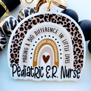 Pediatric ER Nurse Wristlet | Pediatric ER Nurse Bangle Keychain ...