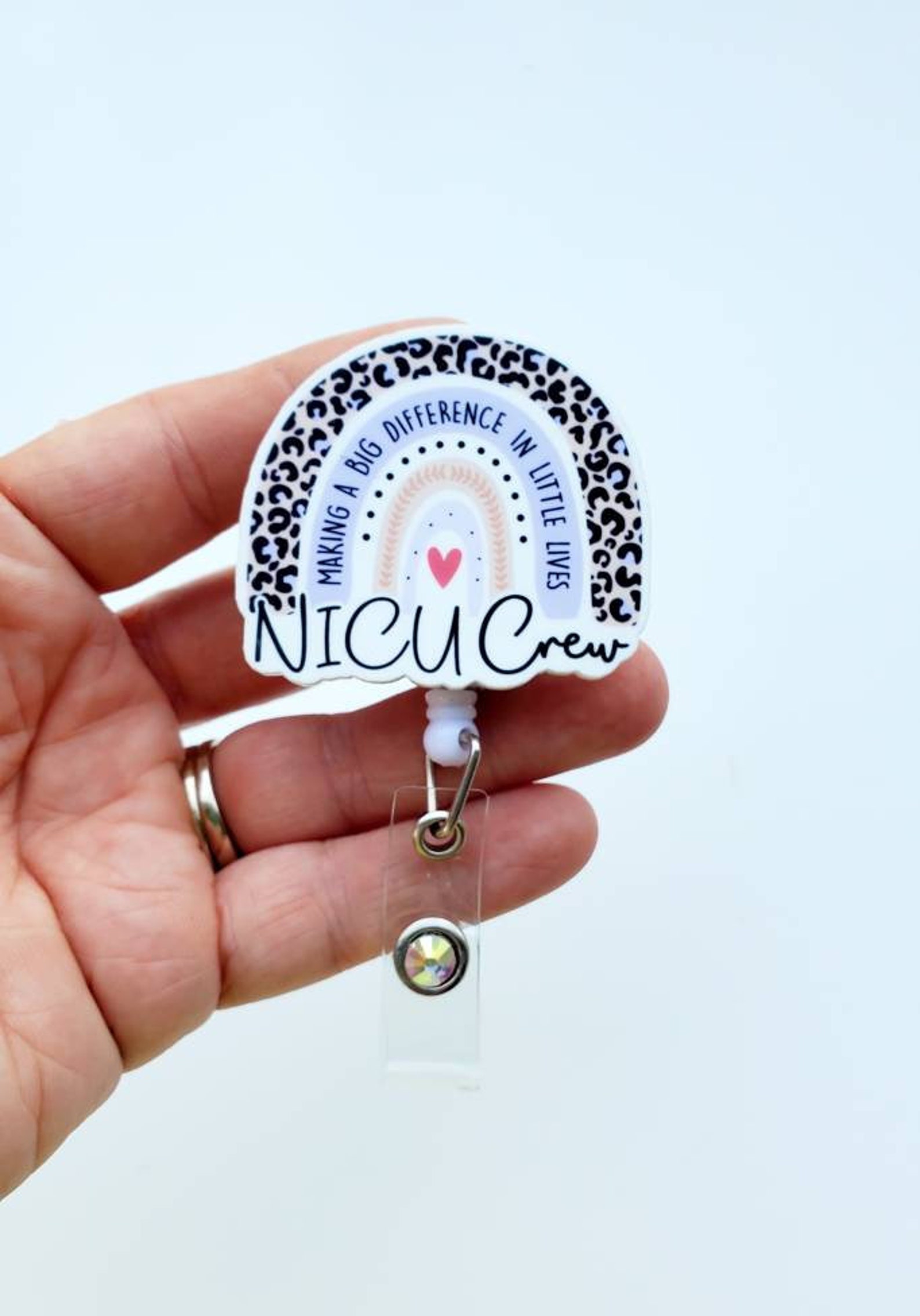 NICU Crew Badge Reel | Nicu Badge Reel | Retractable Nicu Rainbow Badge ...