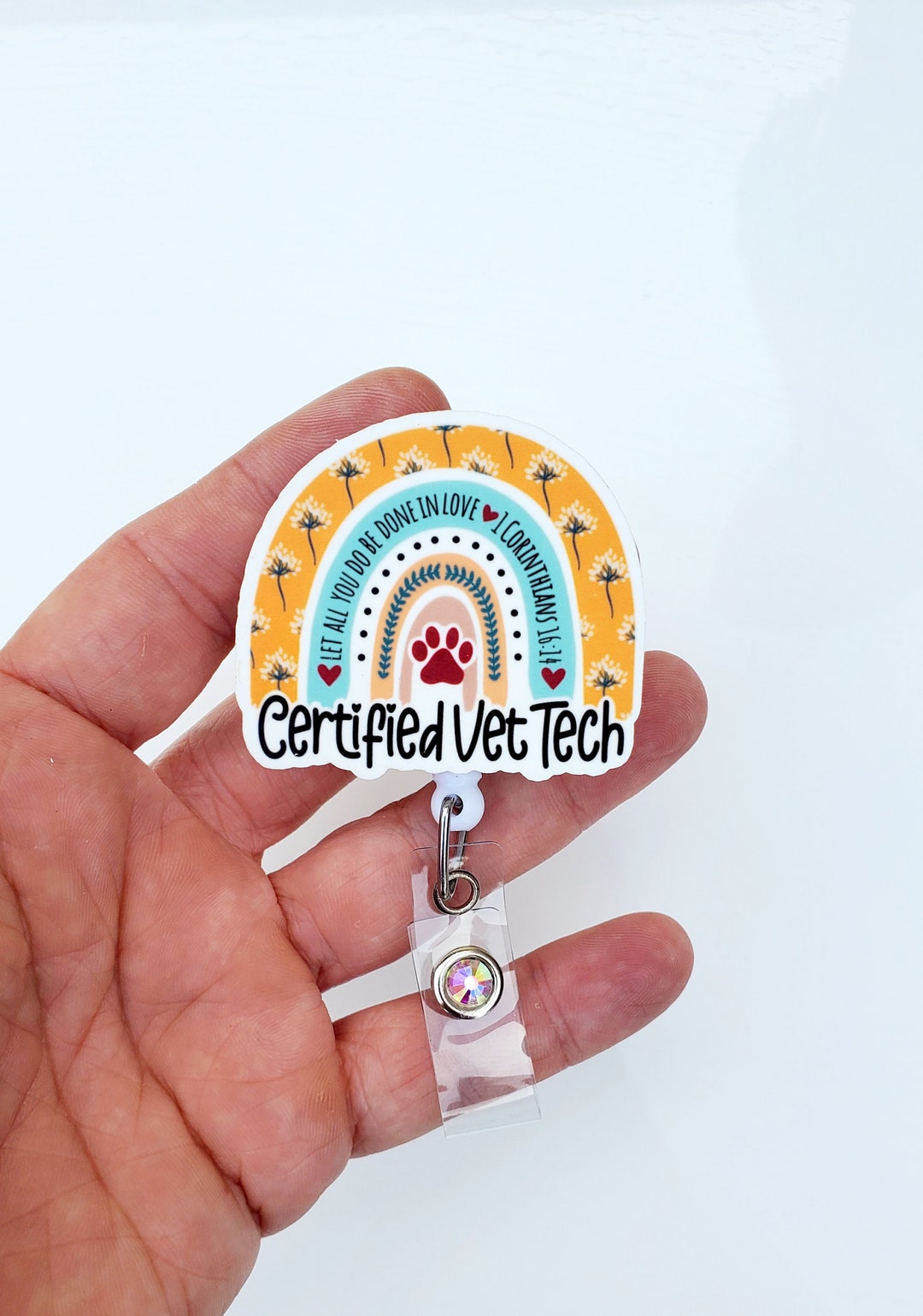 Certified Vet Tech Badge | Certified Vet Tech Rainbow Badge | Vet Tech ...