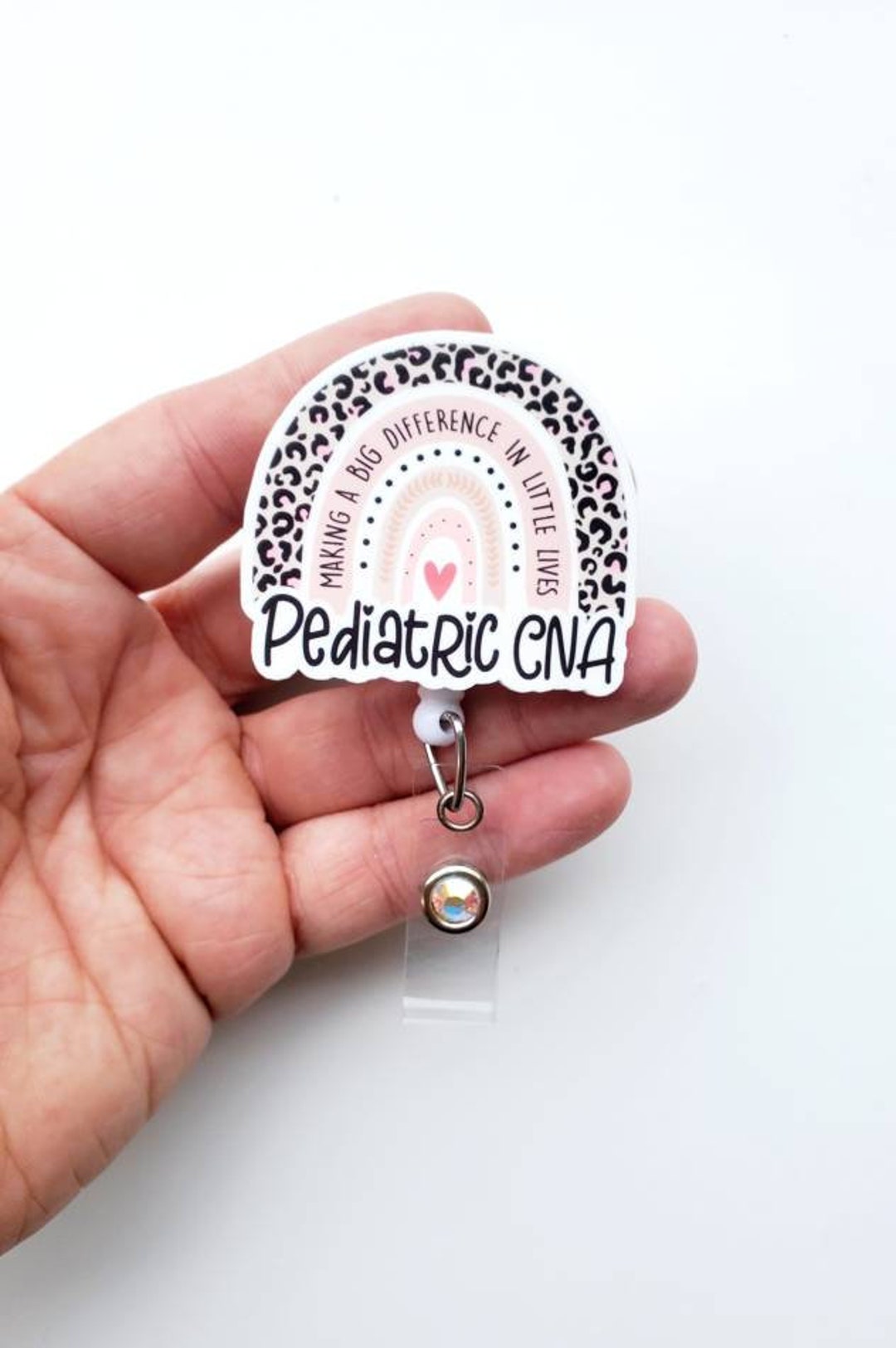 Pediatric CNA Badge Reel | Rainbow Badge Reel | Pediatric CNA Carabiner ...
