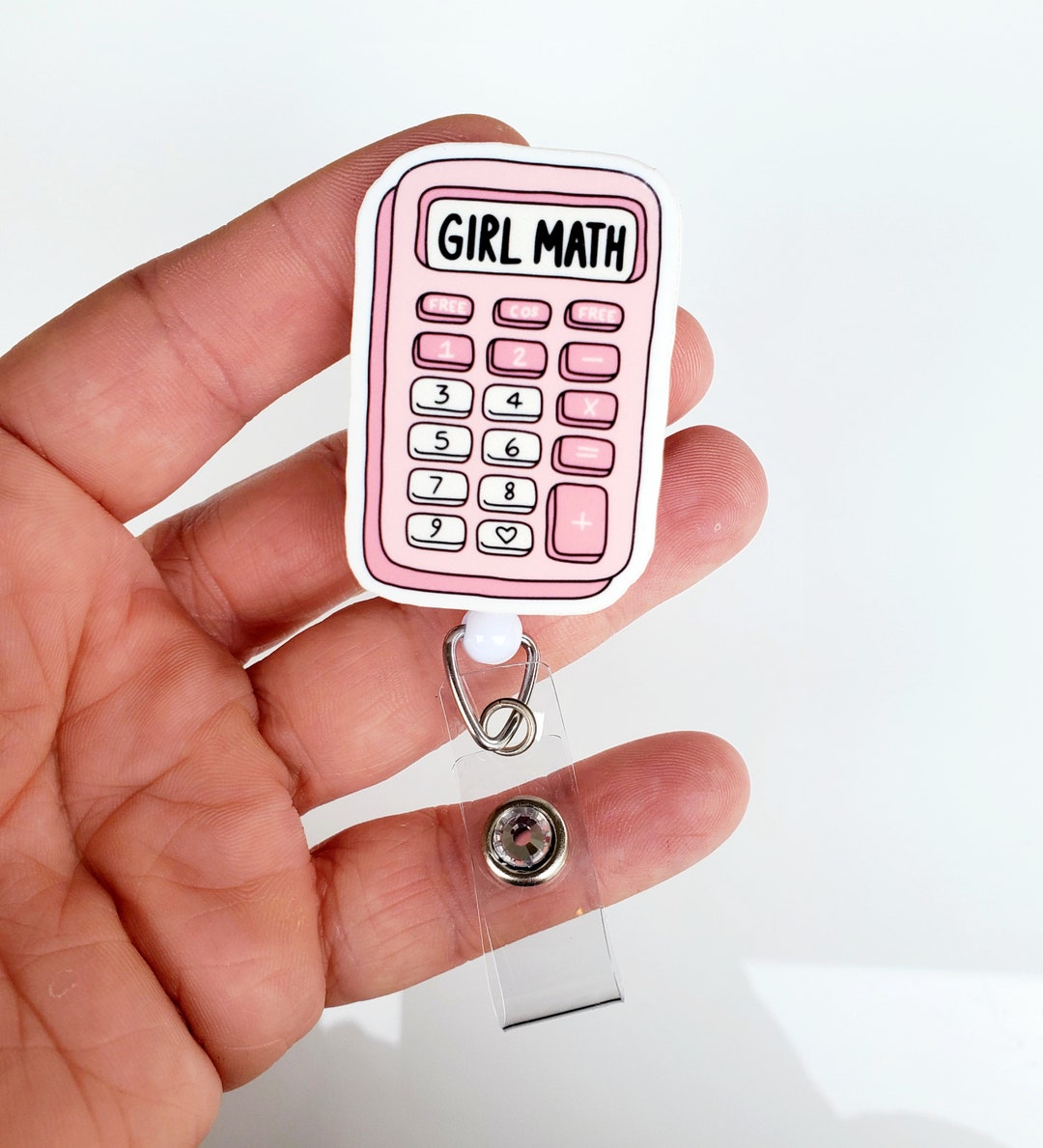 Girl Math Badge Reel | Funny Badge Reel | Badge ID Holder | Registered ...