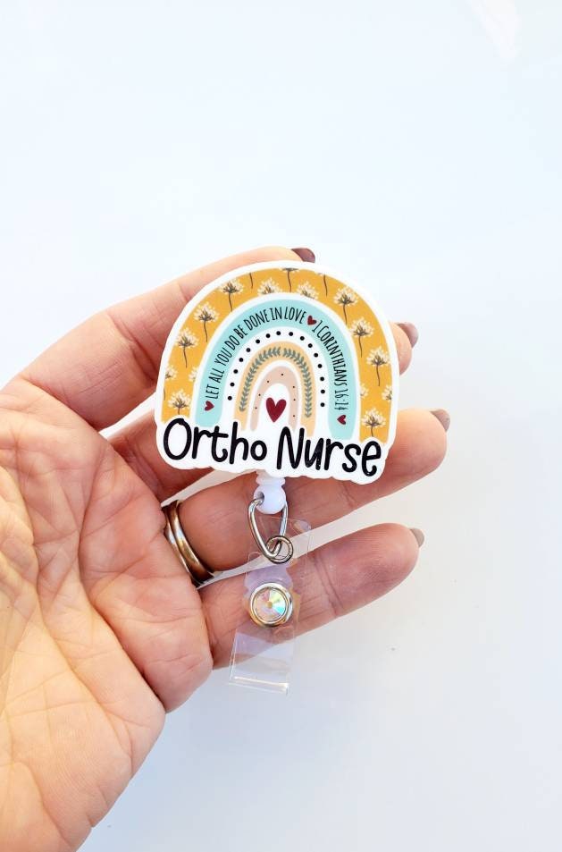 Ortho Nurse Badge Reel | Rainbow Ortho Badge | Cute Ortho Badge ...