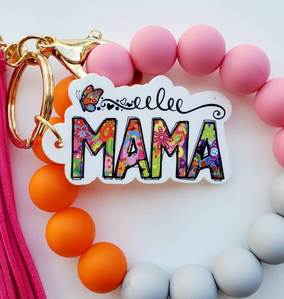 Mama Keychain Mama Wrist Keychain Holder Mama Gift Mama - Etsy