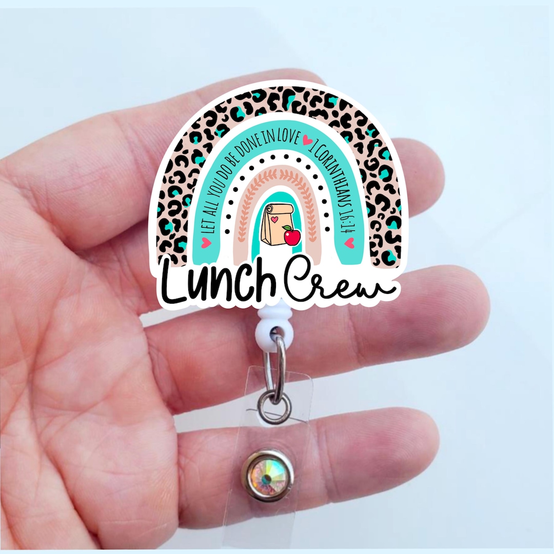 Lunch Crew Badge Reel | Cafeteria ID Badge | Retractable Badge Reel ...