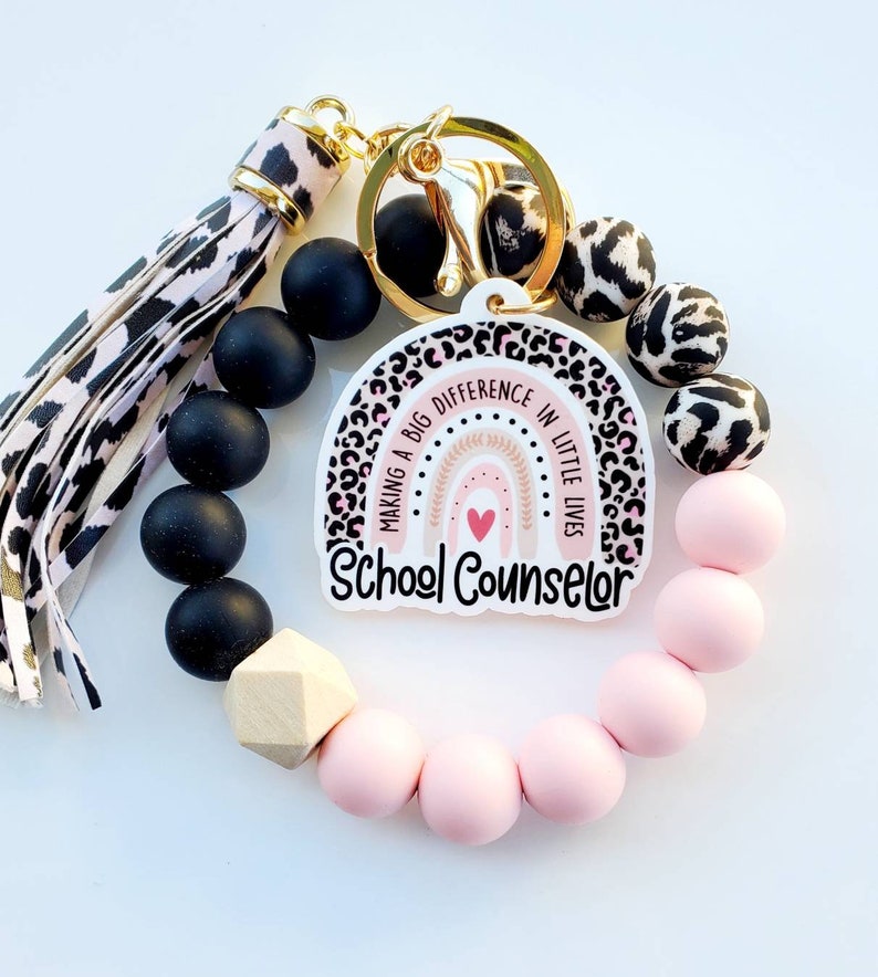 School Counselor Keychain | Counselor Wrist Keychain Holder | School ...