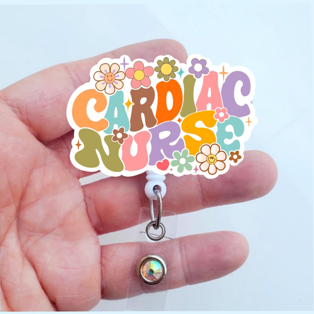 Cardiac Nurse Badge Reel | Cardiac ID Badge Holder | Retractable Badge ...