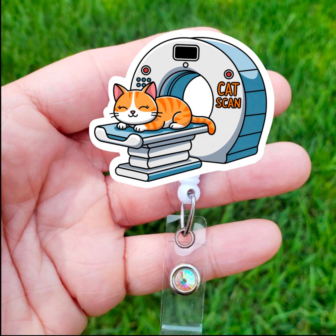 Funny Cat Scan Badge Reel | Radiology Tech Badge | CT Scan Badge | MRI ...