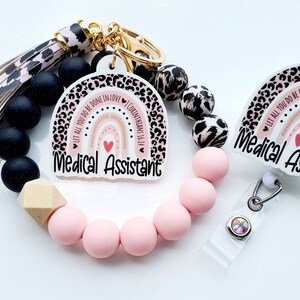 Medical Assistant Badge Reel Gift Set | Medical Assistant Wristlet ...
