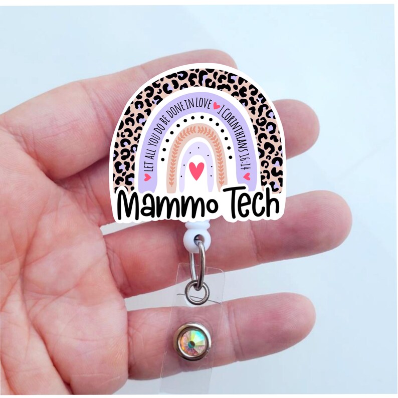 Mammo Tech Badge Reel | Mammography Nurse Badge | Mammography Tech Gift ...