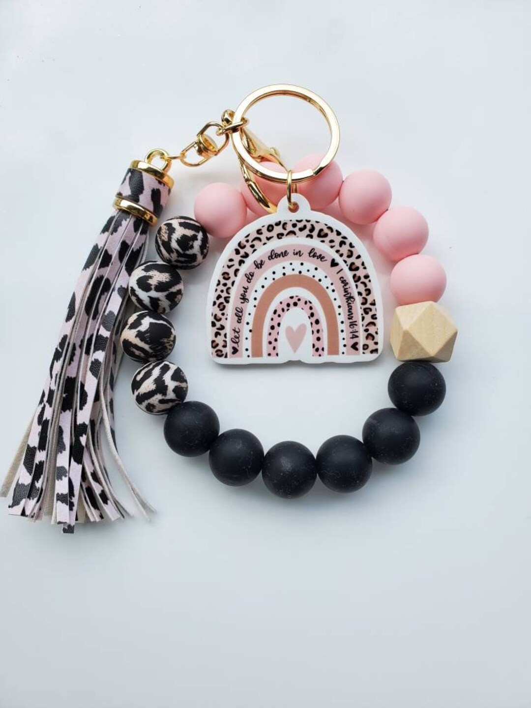 Boho Rainbow Keychain Boho Rainbow Wrist Keychain Holder - Etsy