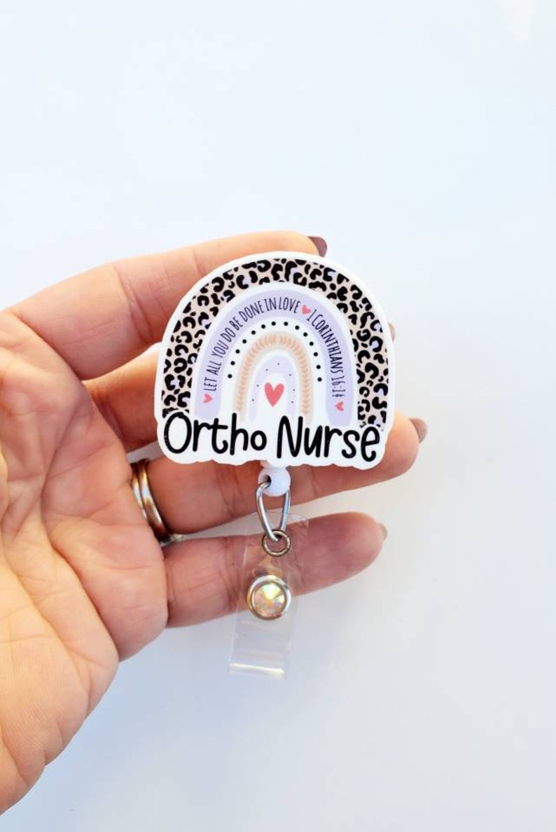 Ortho Nurse Badge Reel | Rainbow Ortho Badge | Cute Ortho Badge ...
