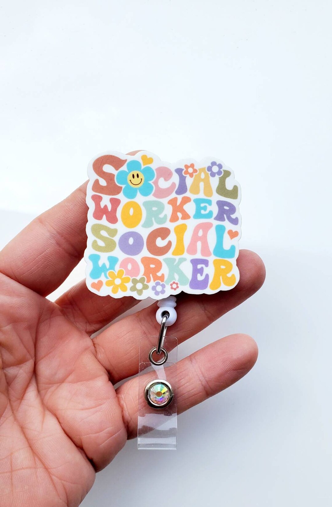 Social Worker Rainbow Badge Reel | SW Badge Reel | Social Worker Badge ...