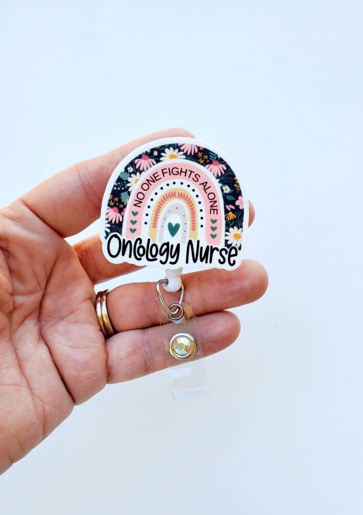Oncology Nurse Badge Oncology Nurse Rainbow Badge Oncology - Etsy