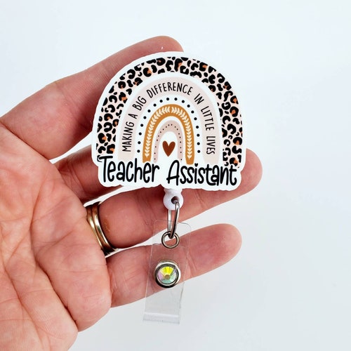 Teacher Assistant Badge Teacher Reel Rainbow Teacher - Etsy