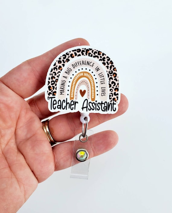 Teacher Assistant Badge Teacher Reel Rainbow Teacher - Etsy