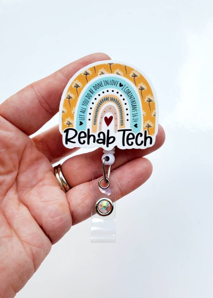 Rehab Tech Badge Reel Rainbow Badge Reel Rehab Tech - Etsy