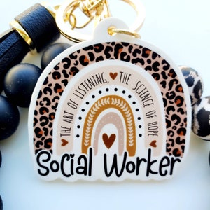 Social Worker Badge Reel | Social Worker Wristlet | Social Worker Gift ...