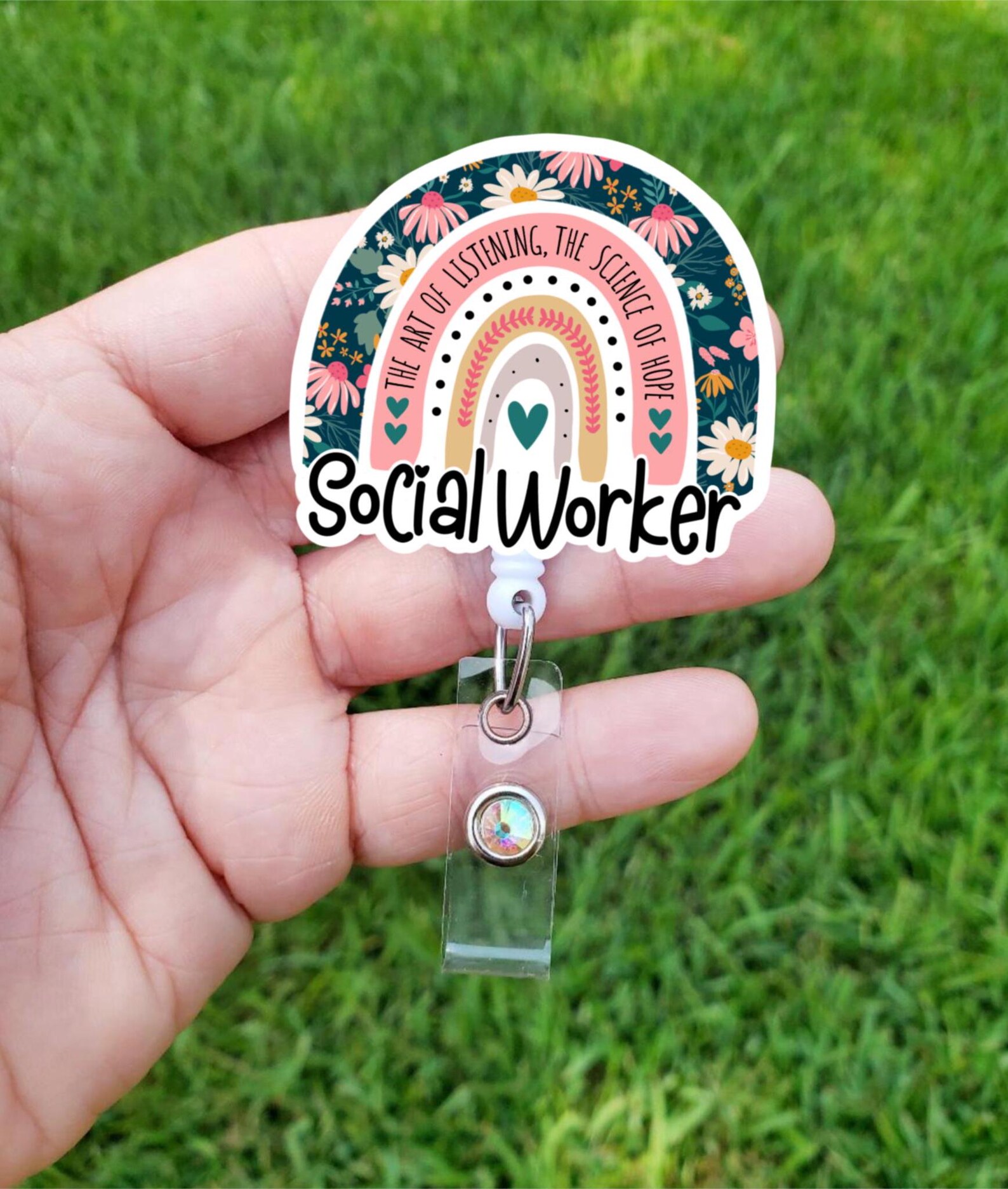 Social Worker Rainbow Badge Reel | SW Badge Reel | Social Worker Badge ...