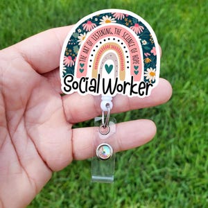 Social Worker Rainbow Badge Reel | SW Badge Reel | Social Worker Badge ...
