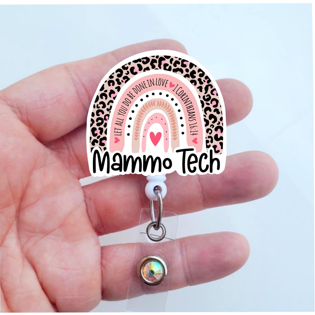Mammo Tech Badge Reel | Mammography Nurse Badge | Mammography Tech Gift ...