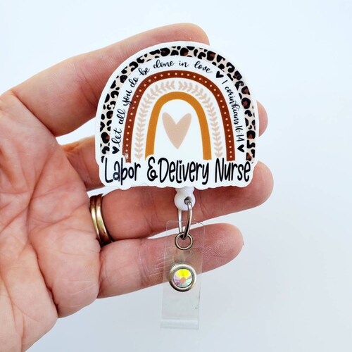 Labor and Delivery Nurse Badge Reel Brown Retractable - Etsy