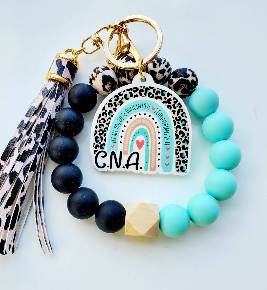 Cna Keychain | Cna Wrist Keychain Holder | Cna Wristlet | Cna Gift - Etsy