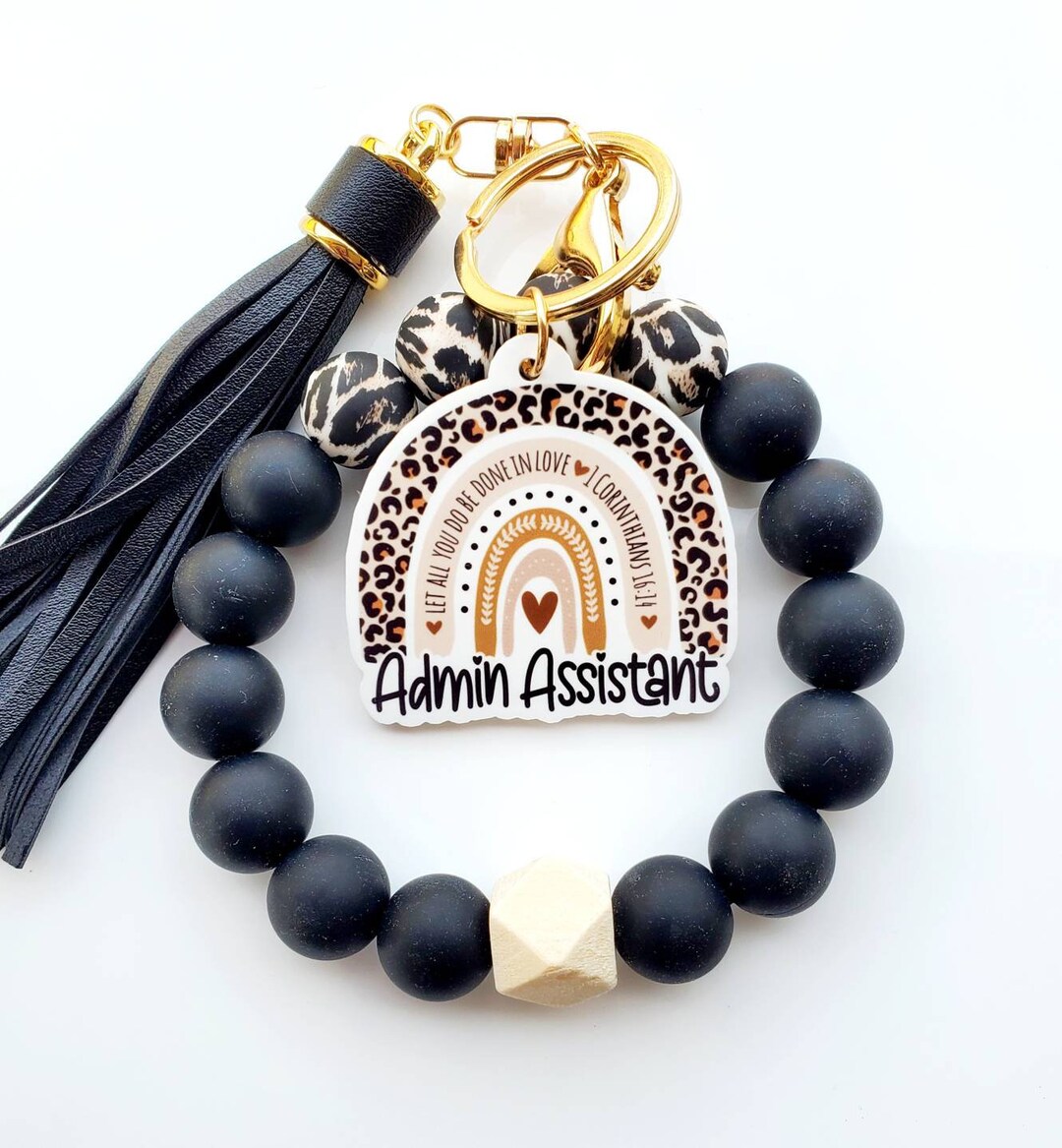 Admin Assistant Keychain | Admin Wrist Keychain Holder | Admin ...