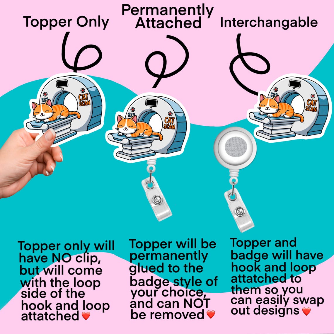 Funny Cat Scan Badge Reel | Radiology Tech Badge | CT Scan Badge | MRI ...