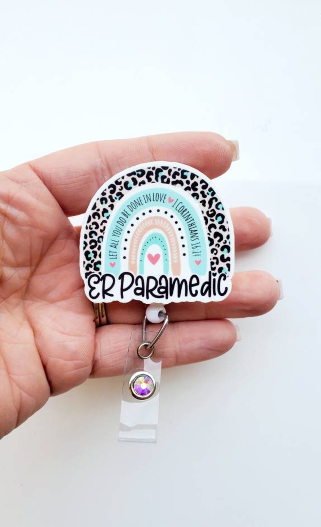 ER Paramedic Badge Reel | ER Paramedic Gift | Paramedic Rainbow Badge ...