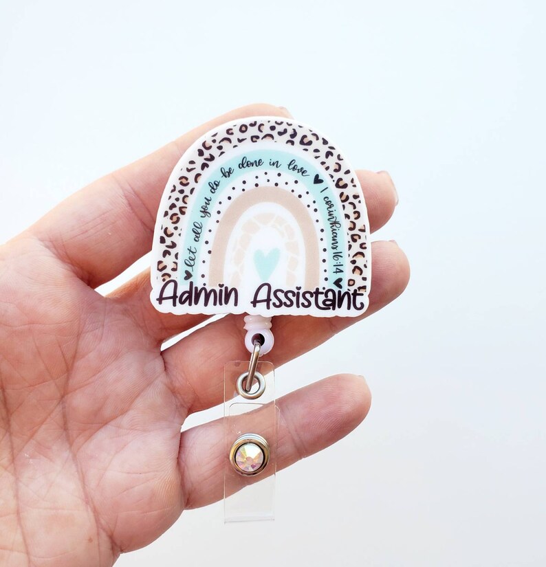 Admin Assistant Rainbow Badge Reel Admin Badge Reel Admin | Etsy