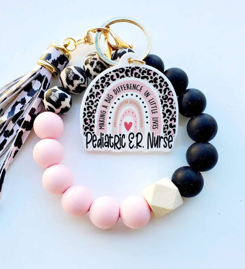 Pediatric ER Nurse Wristlet | Pediatric ER Nurse Bangle Keychain ...