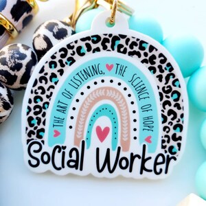 Social Worker Badge Reel | Social Worker Wristlet | Social Worker Gift ...