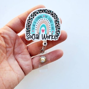 Social Worker Rainbow Badge Reel SW Badge Reel Social Worker Badge Reel ...