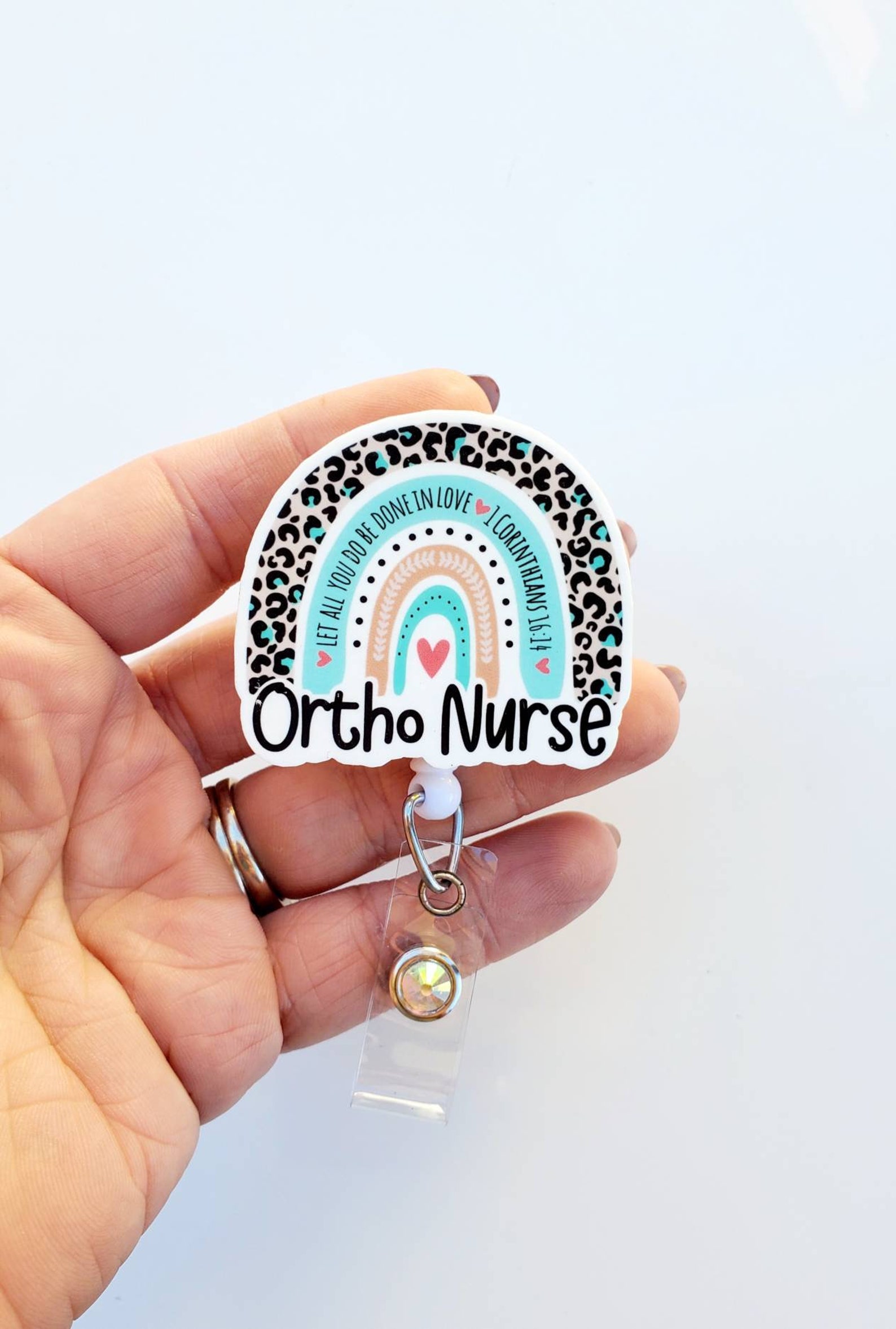 Ortho Nurse Badge Reel | Rainbow Ortho Badge | Cute Ortho Badge ...