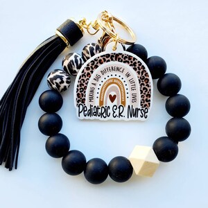Pediatric ER Nurse Wristlet | Pediatric ER Nurse Bangle Keychain ...